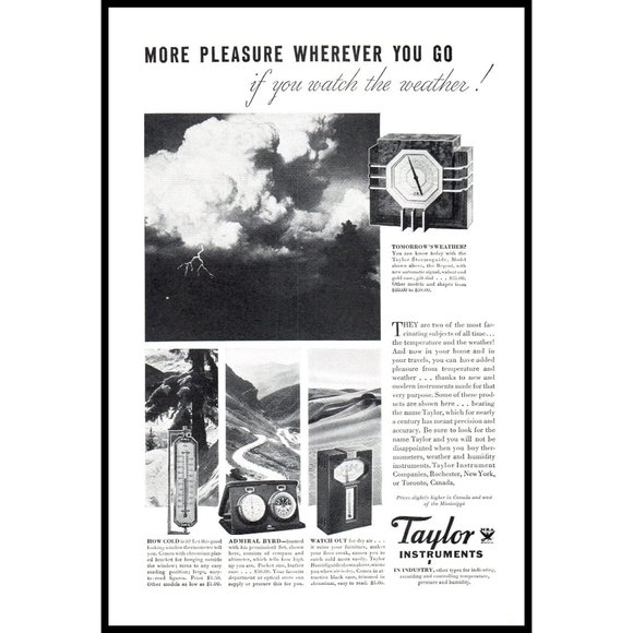Taylor Instruments | Art | 934 Taylor Instruments Weather Barometer ...